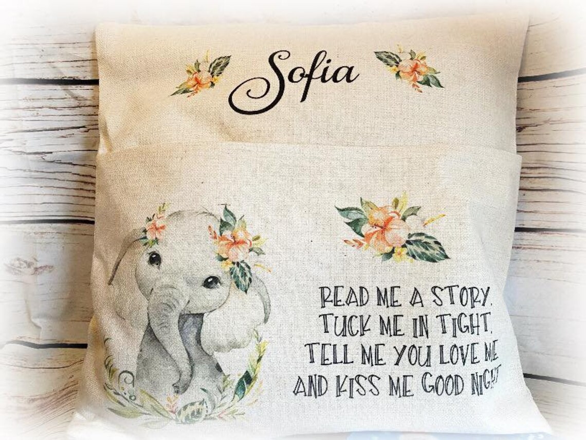 Personalised Pocket Cushion Linen book cushion | Etsy