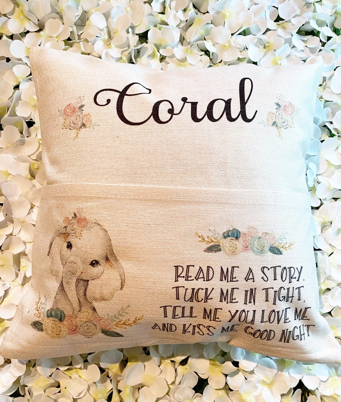 Personalised Pocket Cushion Linen Book Cushion - Etsy