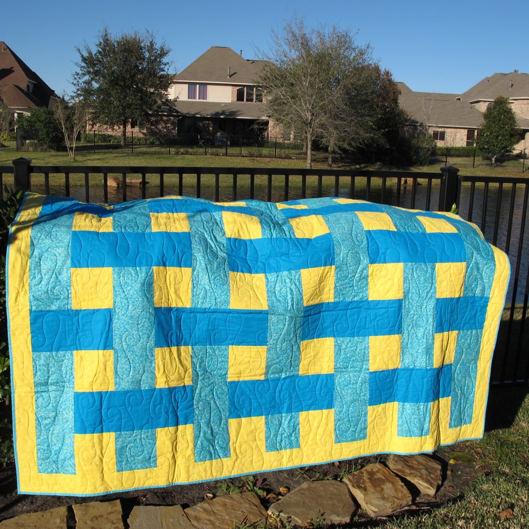 Quilt-woven Pattern Homemade Queen Size Quilt 84 X - Etsy