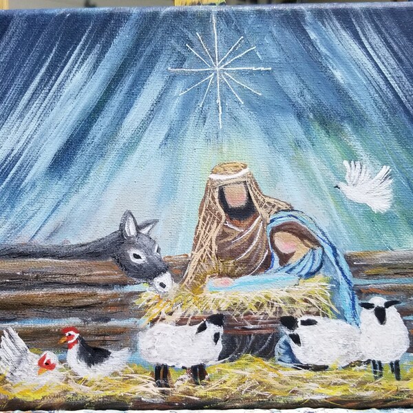 Nativity Painting - Etsy