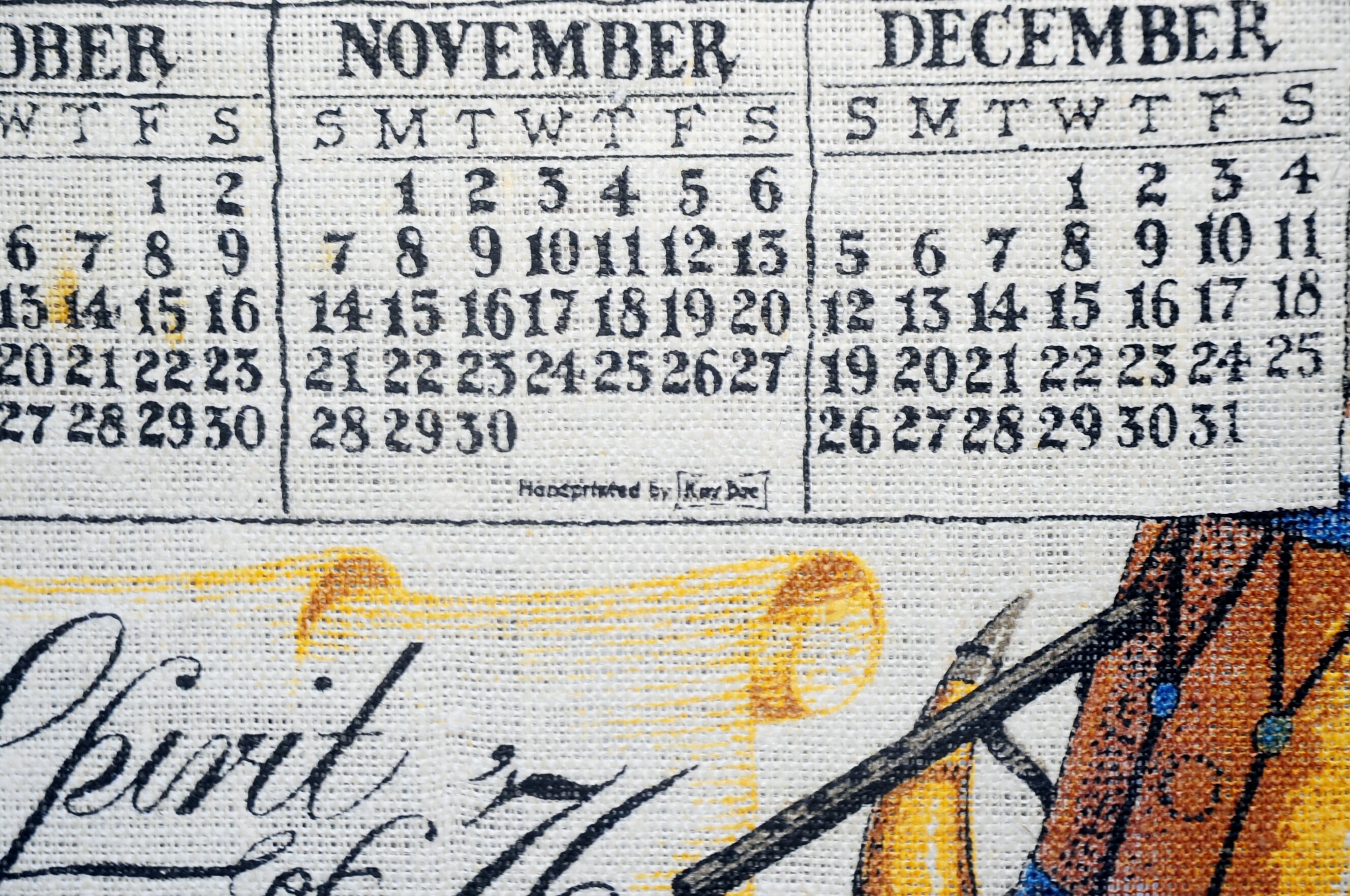 VTG 1976 / 'spirit of '76' Calendar Towel / Soldiers Marching Into ...