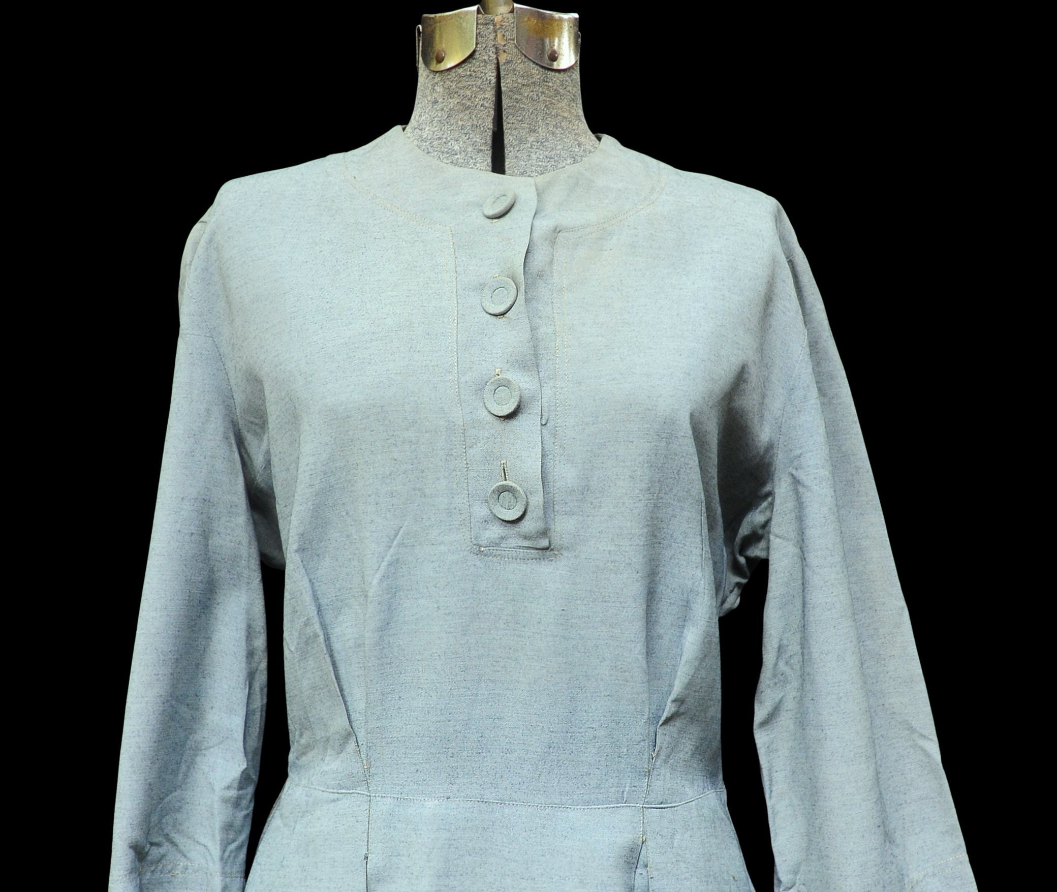 Vintage 50's / Carol Brent / Green Silk Poplin Day Dress / Fit Flare ...