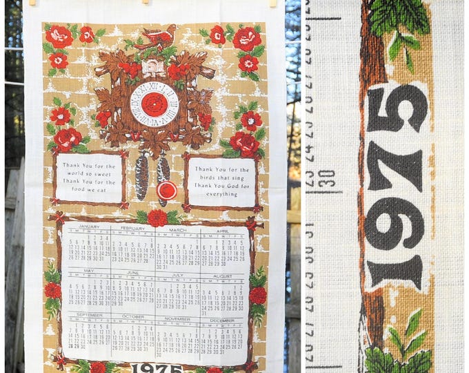 VTG 1975 Calendar Towel / 'thank You God for Everything' Prayer ...