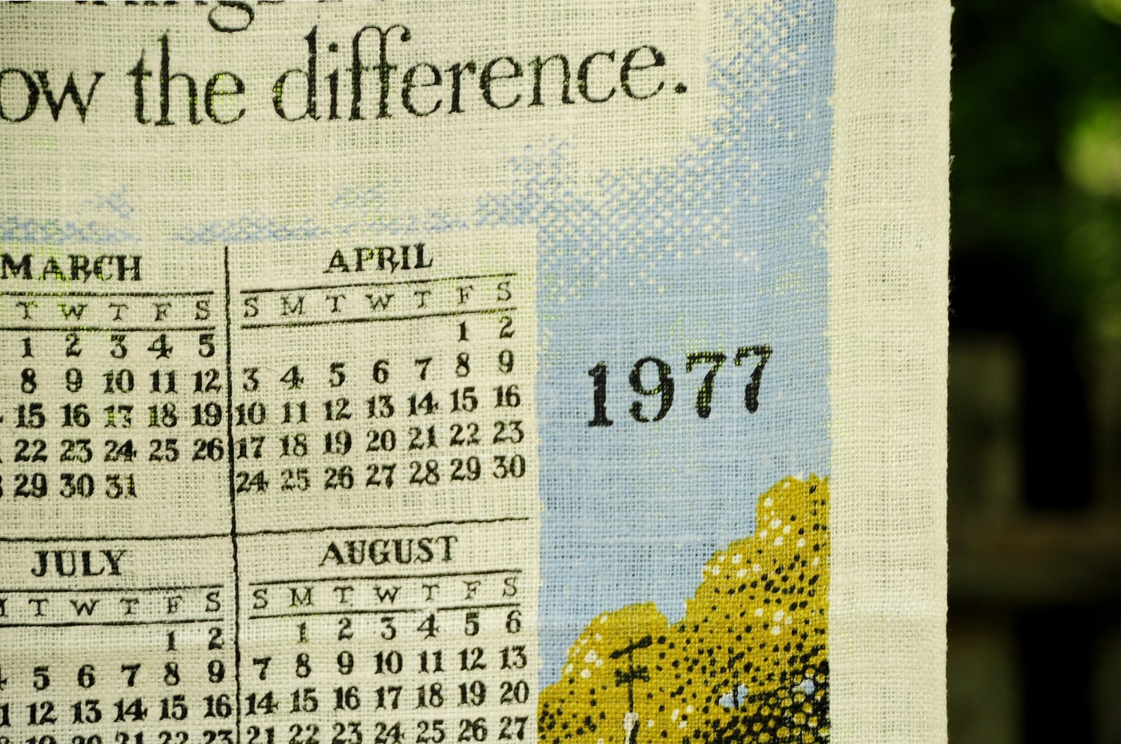 Vintage 1977 Calendar Towel / 'serenity Prayer' Church & Fence Scene ...