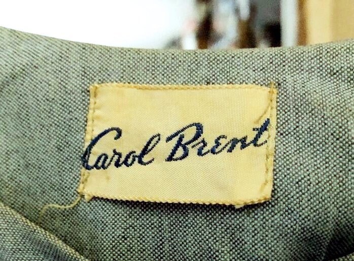 Vintage 50's / Carol Brent / Green Silk Poplin Day Dress / Fit Flare ...