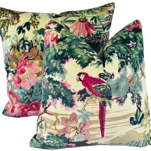 Linwood Jungle Rumble Parrot Stunning Velvet Cushion - Etsy