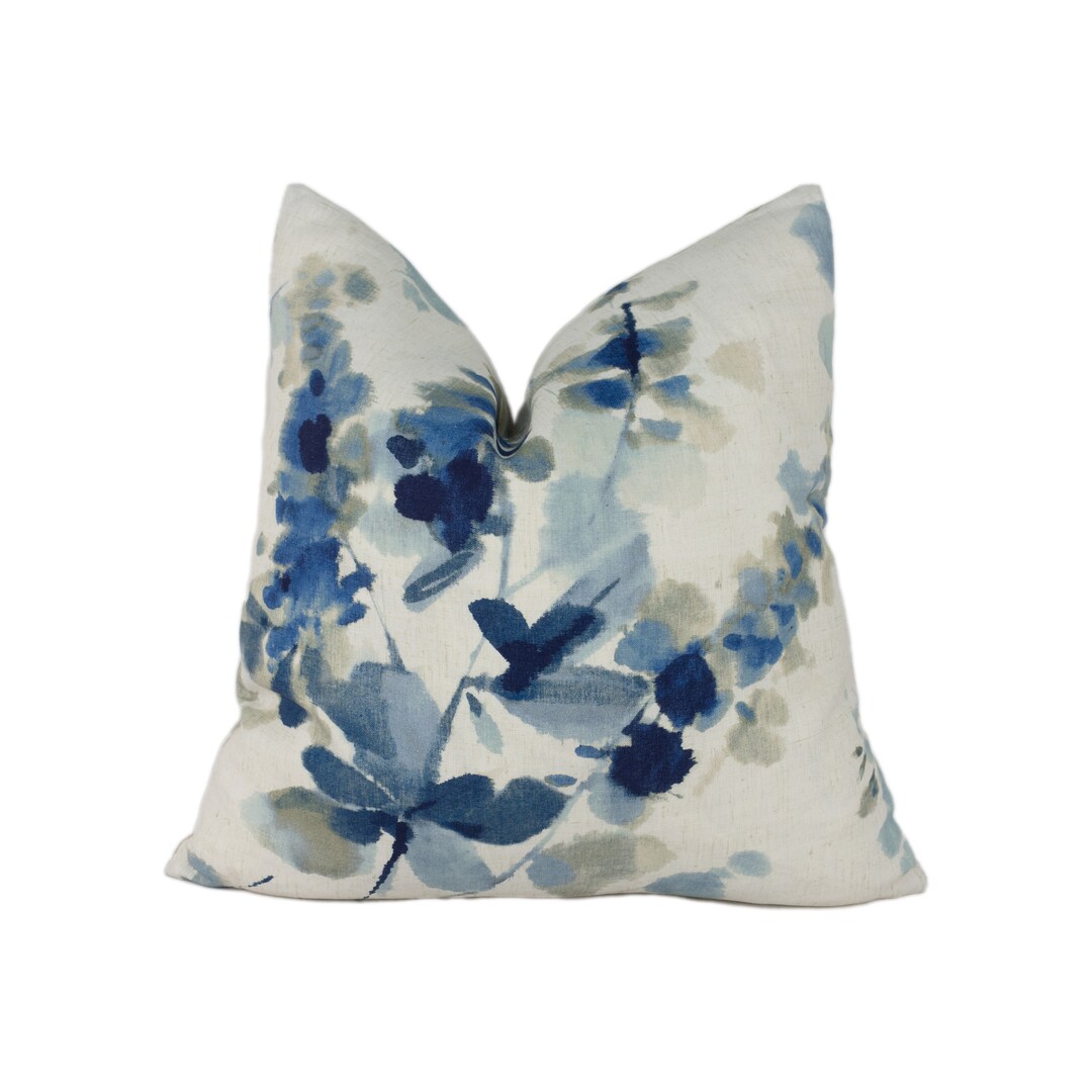 Sanderson Delphinium Indigo Cushion Cover Throw Pillow Designer Home ...
