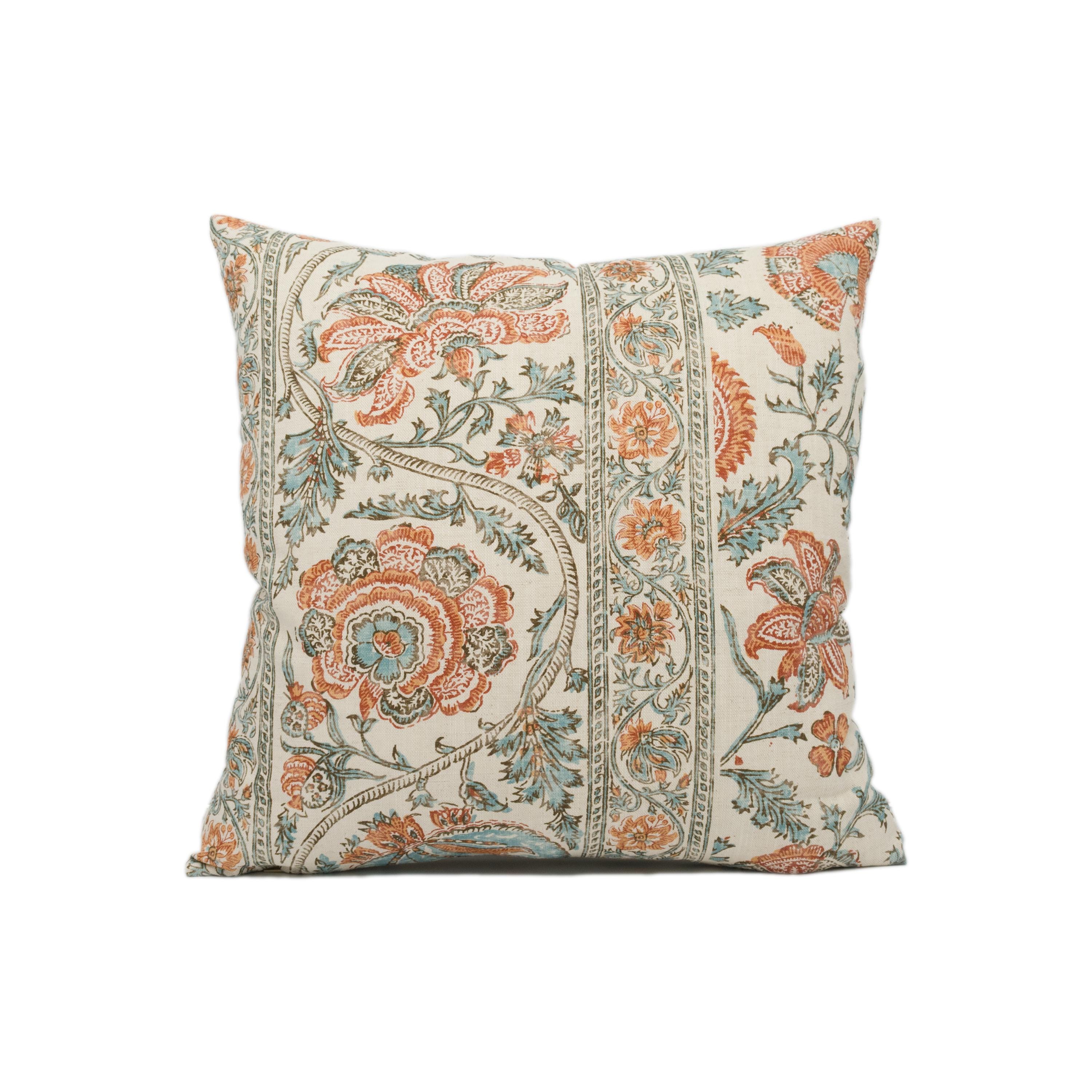 Lisa Fine Textiles - Zahra - Apricot / Teal - Pretty Classic Style ...