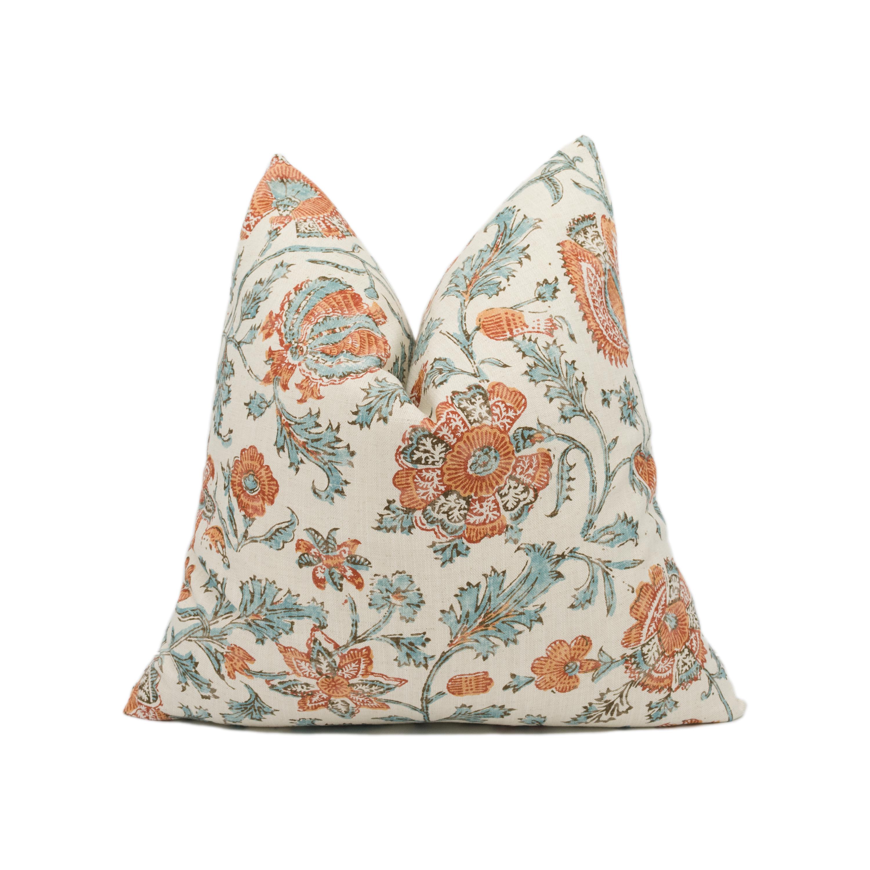 Lisa Fine Textiles - Zahra - Apricot / Teal - Pretty Classic Style ...