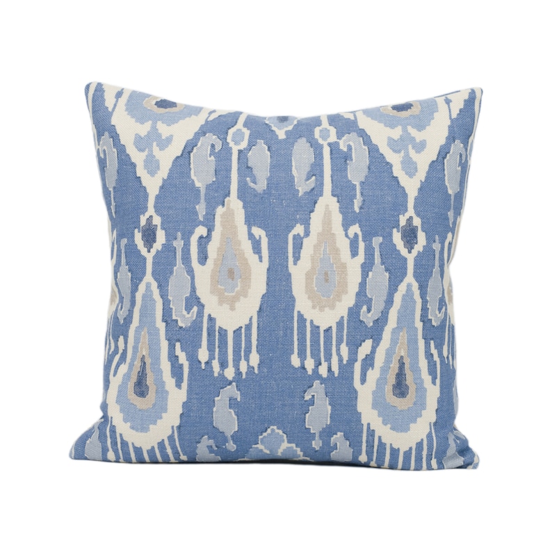 GP & J Baker - Ikat Bokhara - Blue - Eastern Silk Road Linen Ikat ...