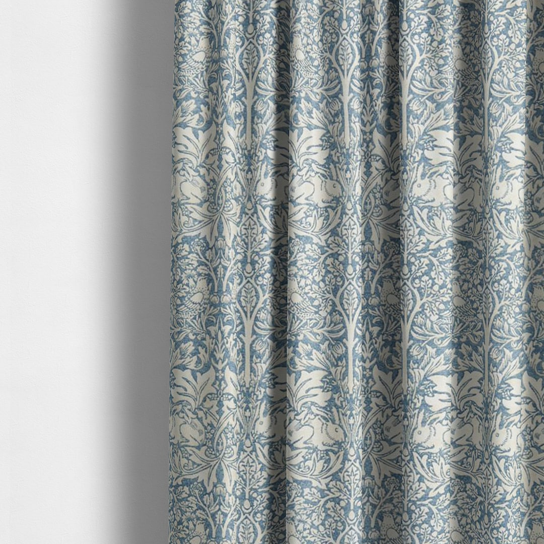 William Morris Brer Rabbit Slate Vellum Curtains Made to Measure Drapes ...