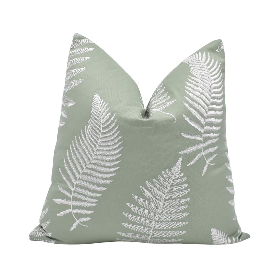 Sanderson - Fern Embroidery - Mist - Cushion Cover - Luxe Fern ...