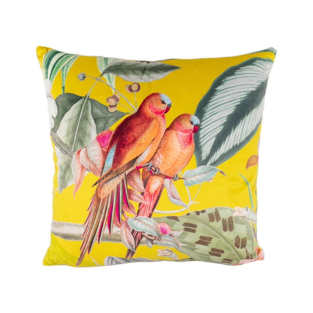 Prestigious - Barbados - Citron - Maximalist Tropical Landscape Velvet ...