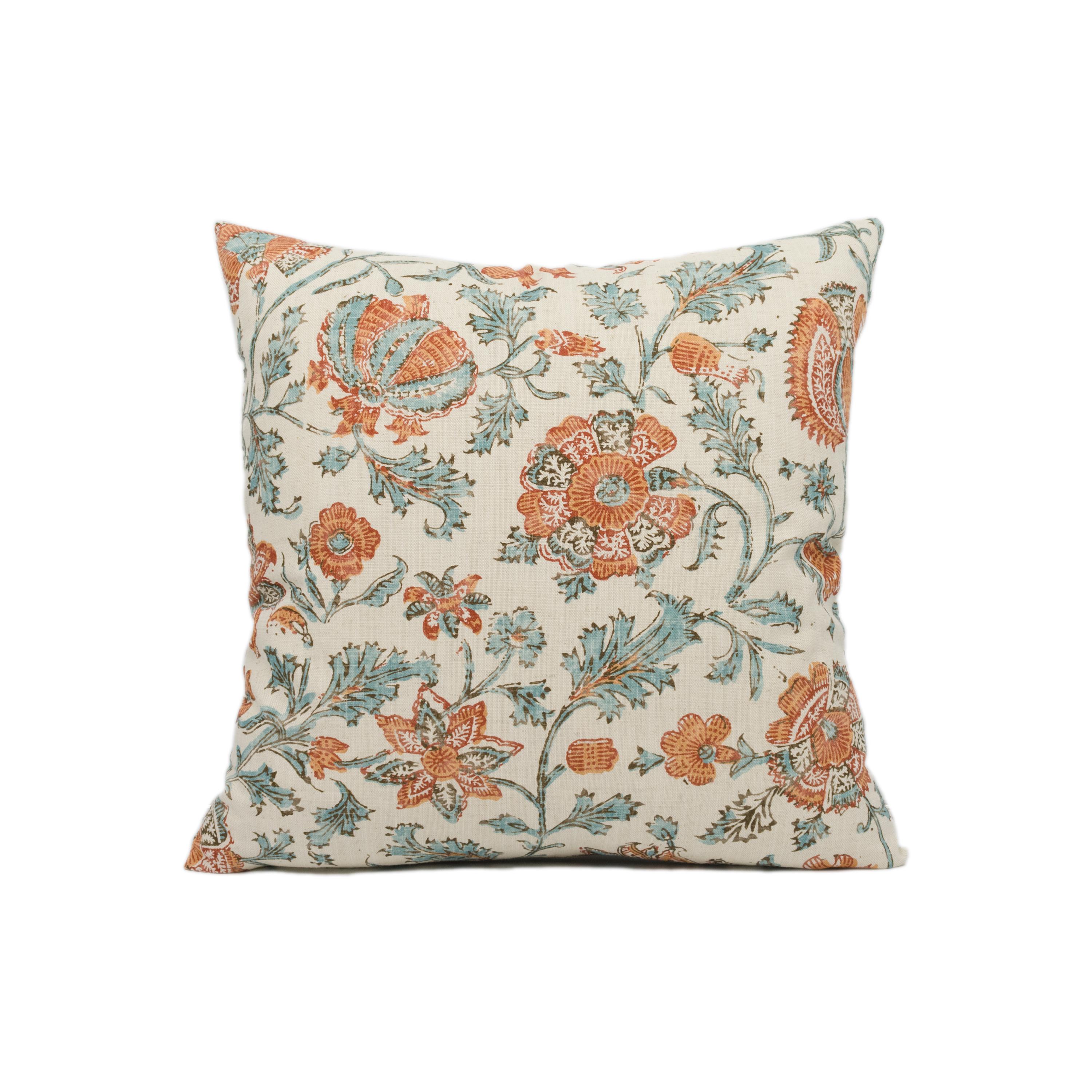 Lisa Fine Textiles - Zahra - Apricot / Teal - Pretty Classic Style ...
