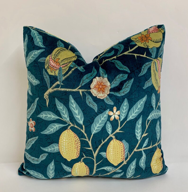William Morris Fruit Velvet Indigo / Slate Cushion Cover - Etsy