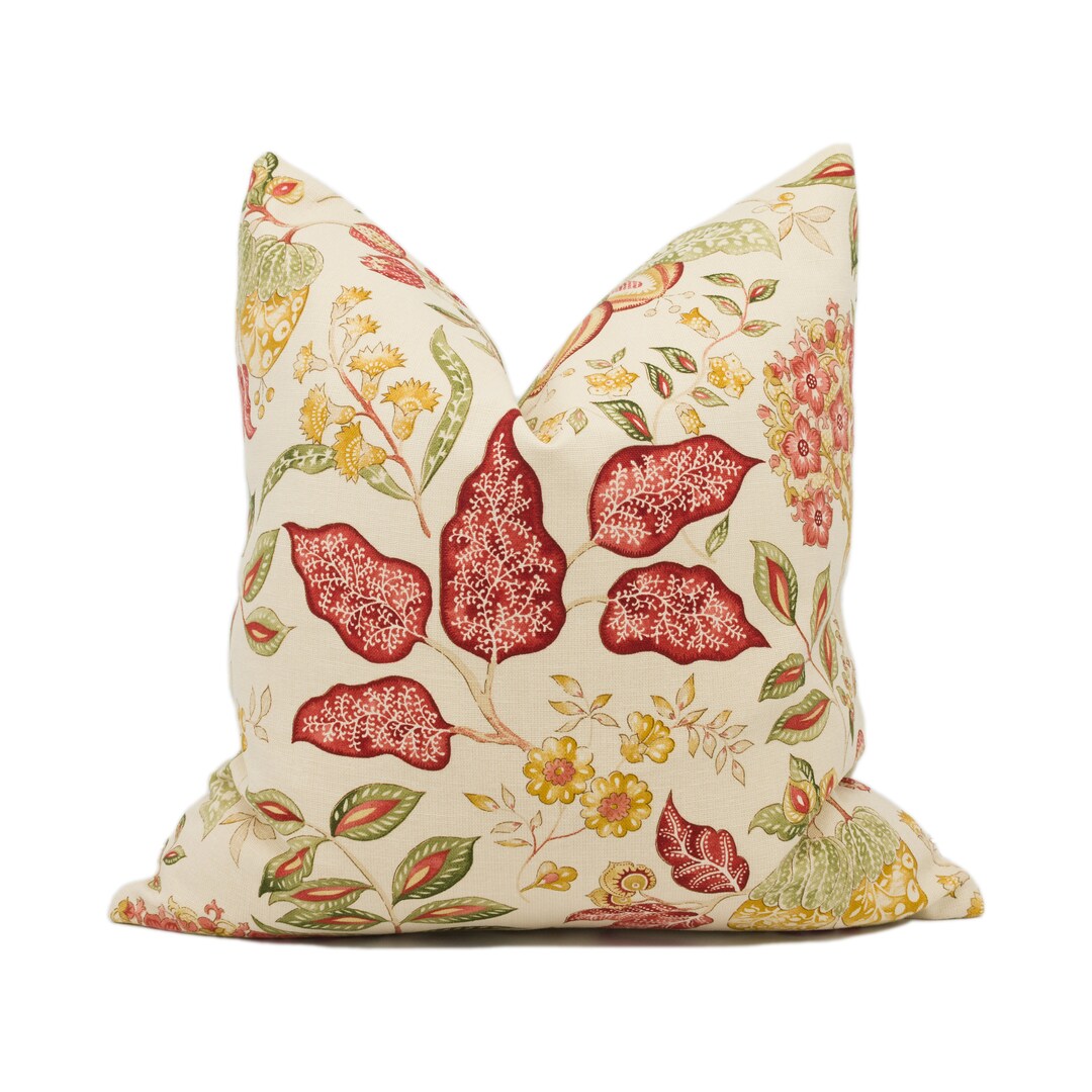 Sanderson - Madagascar - Gold / Red - Stunning Designer Cushion Cover ...