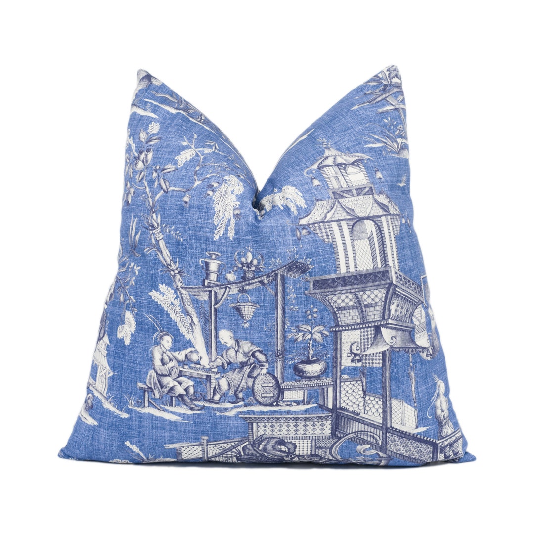 Thibaut - Cheng Toile - Navy - Sophisticated Modern Chinoiserie Cushion ...