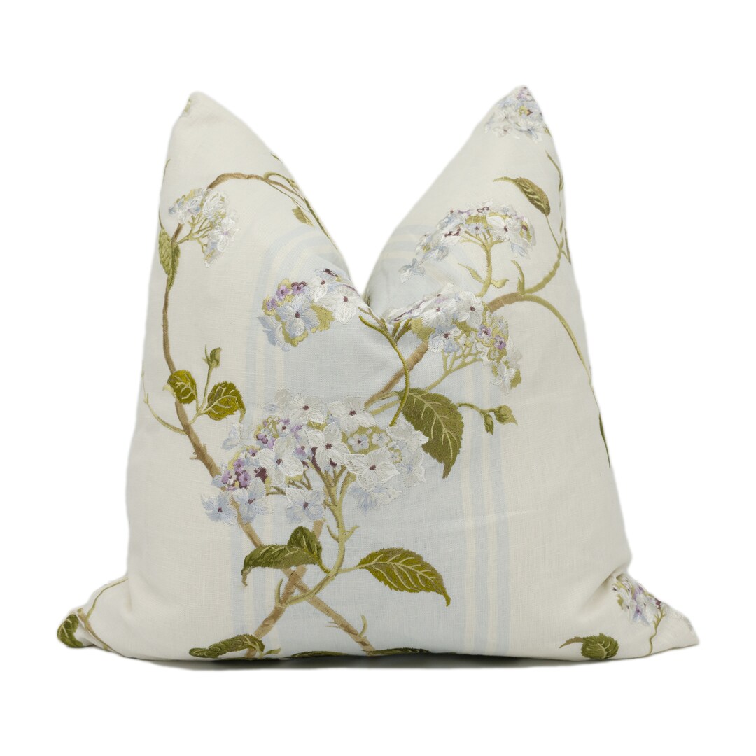 Colefax and Fowler - Summerby Linen - Pale Blue - Graceful Embroidered ...