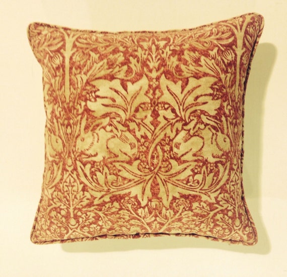 William Morris Brer Rabbit Red / Hemp Linen Cushion - Etsy