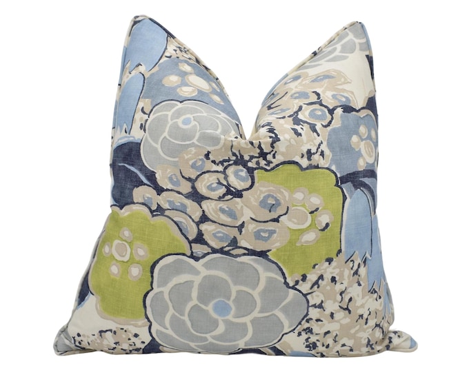Peter Dunham Ikat in the Ocean Colorway 100% Linen Double Sided Pillow ...