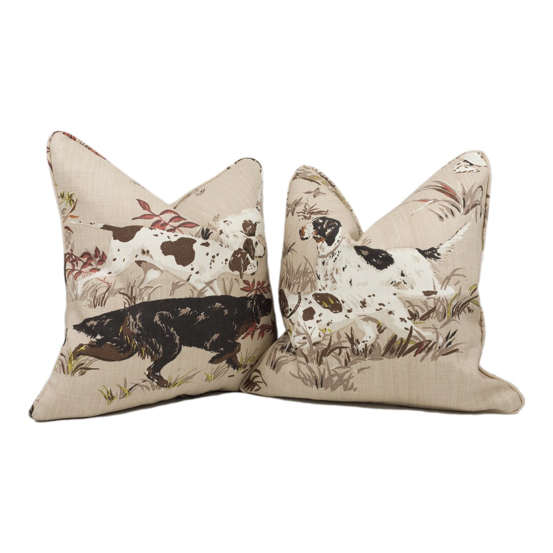 Schumacher Pointers Tan Classic Hunting Dog Scene Piped - Etsy