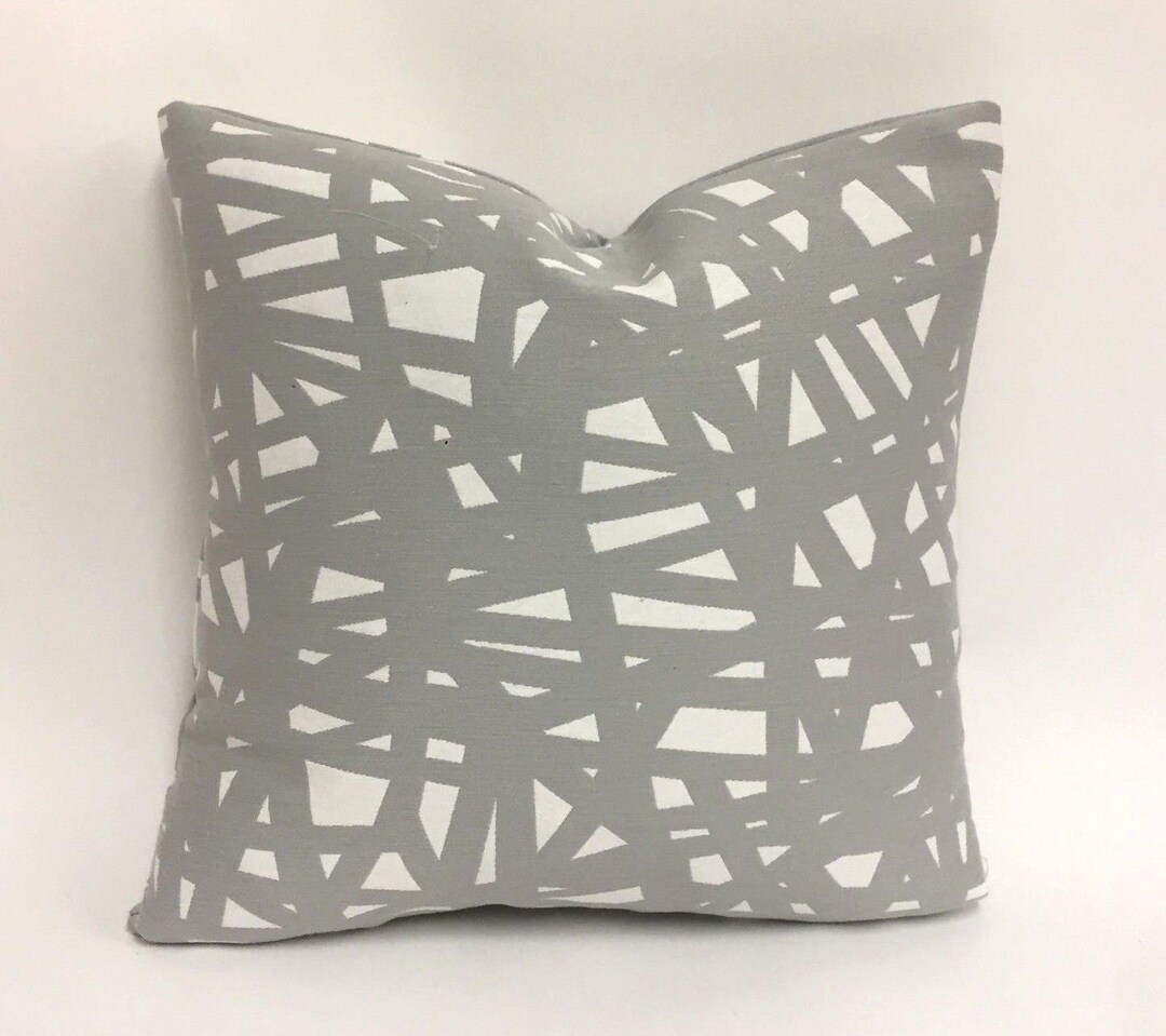 Scion - Saxony - Steel - Bold Geometric Twisted Woven Web Cushion Cover ...