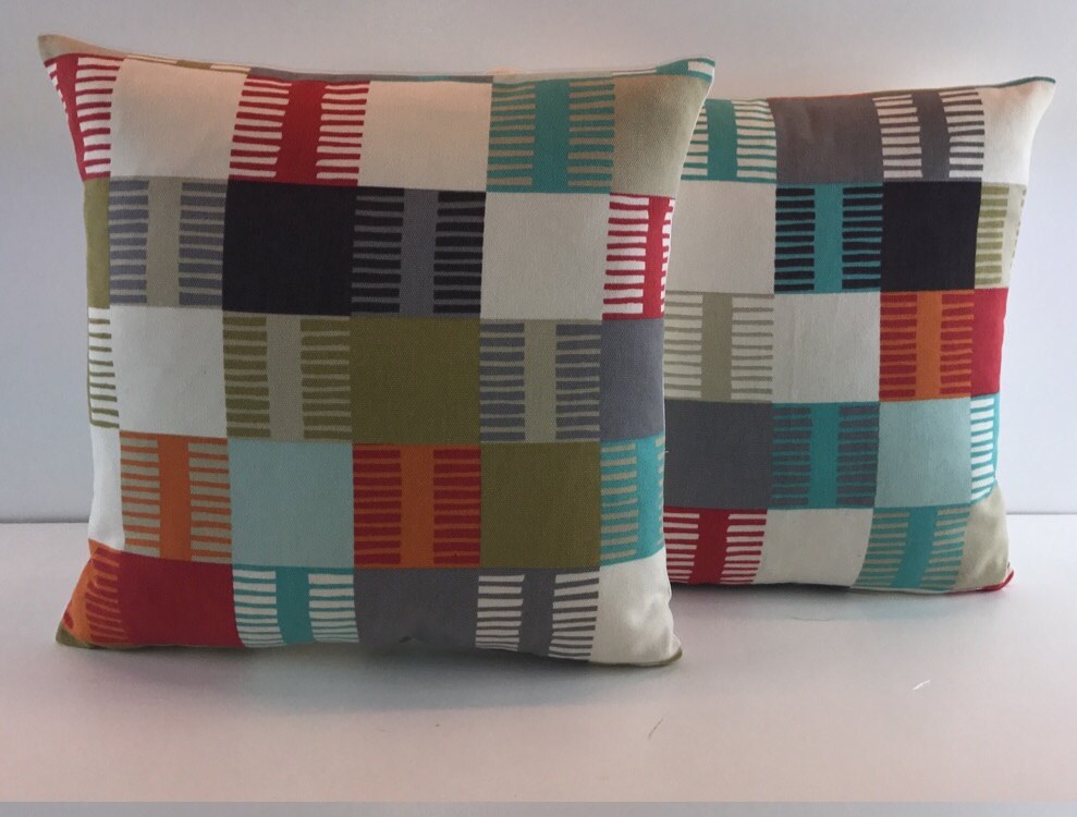 Scion - Navajo - Tomato / Multi - Funky Ethnic Rug Inspired Cushion ...