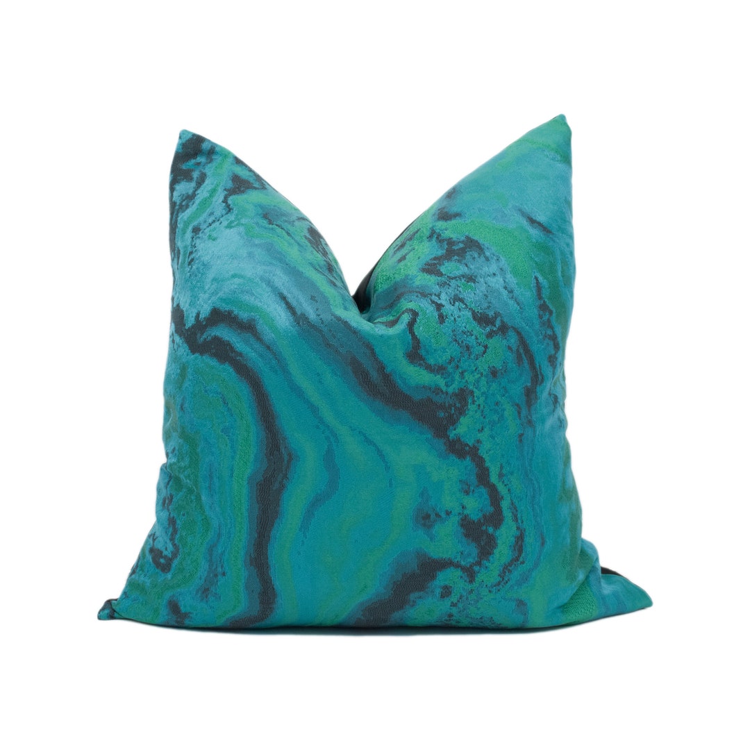 Zoffany - Serpentine - Blue Malachite - Chic Abstract Marbled Cushion ...