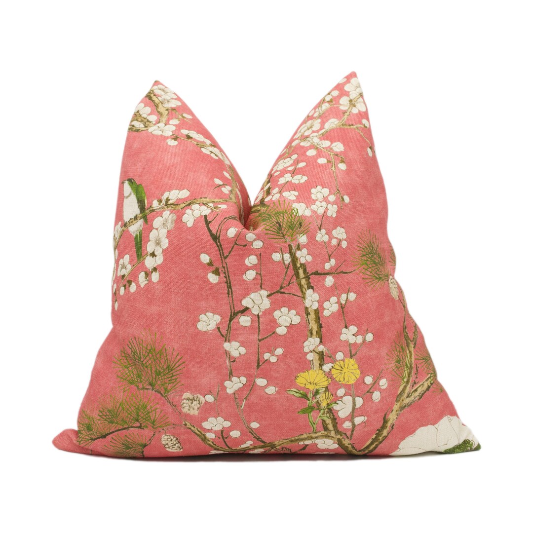 Thibaut - Katsura - Coral - Rich Winding Japanese Maple Floral Designer ...