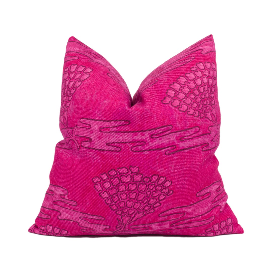 Liberty - Princess Sally - Raspberry - Bold Simplistic Floral Cushion ...