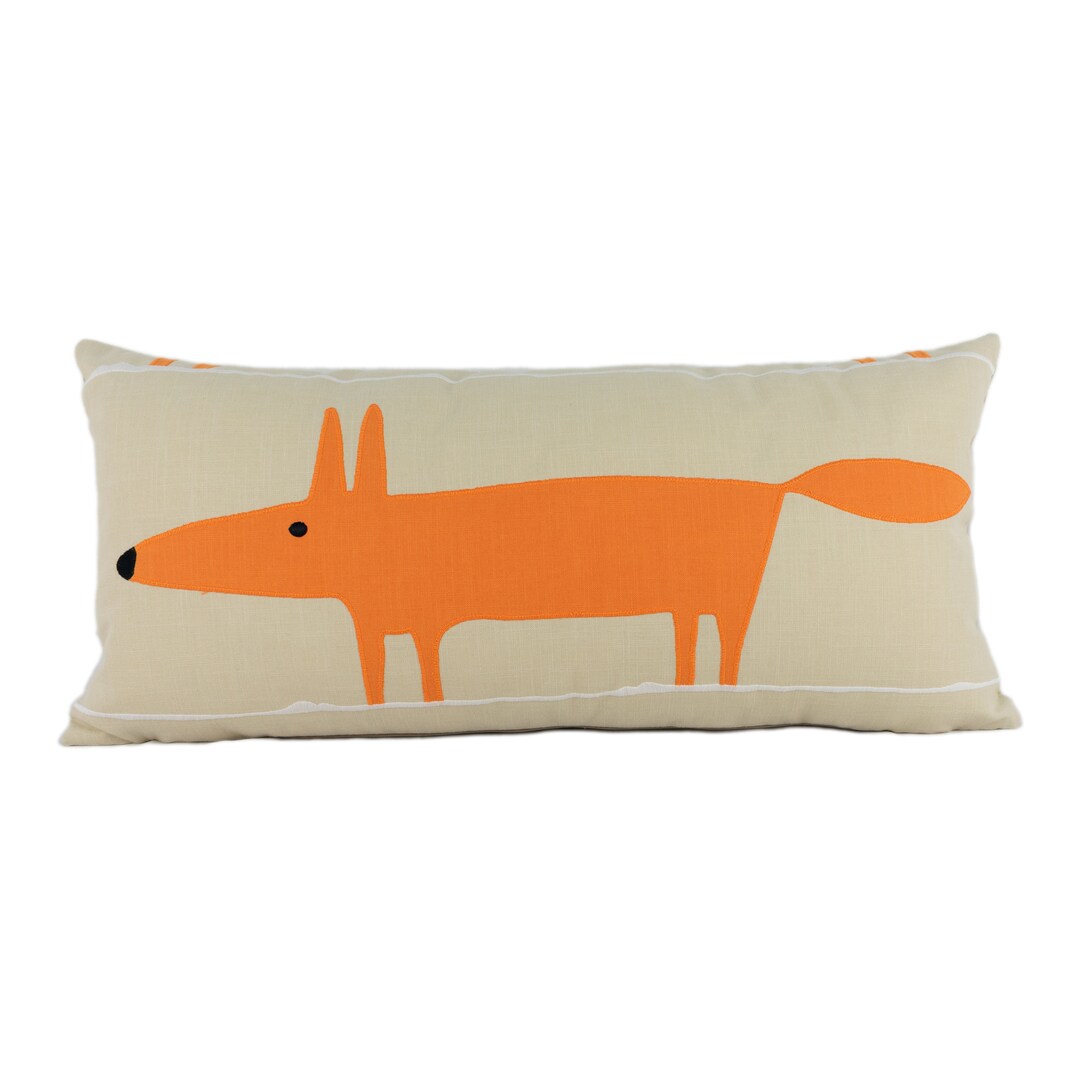 Scion - Mr Fox Applique - Tangerine / Linen - Luxury Friendly Mr Fox ...