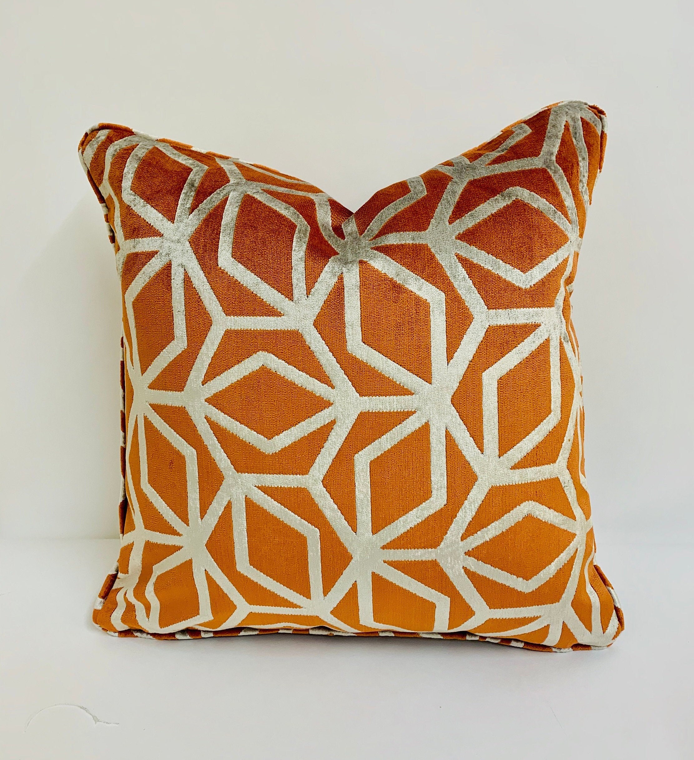 Panaz Corinthia Terracotta Designer Velvet Cushion - Etsy