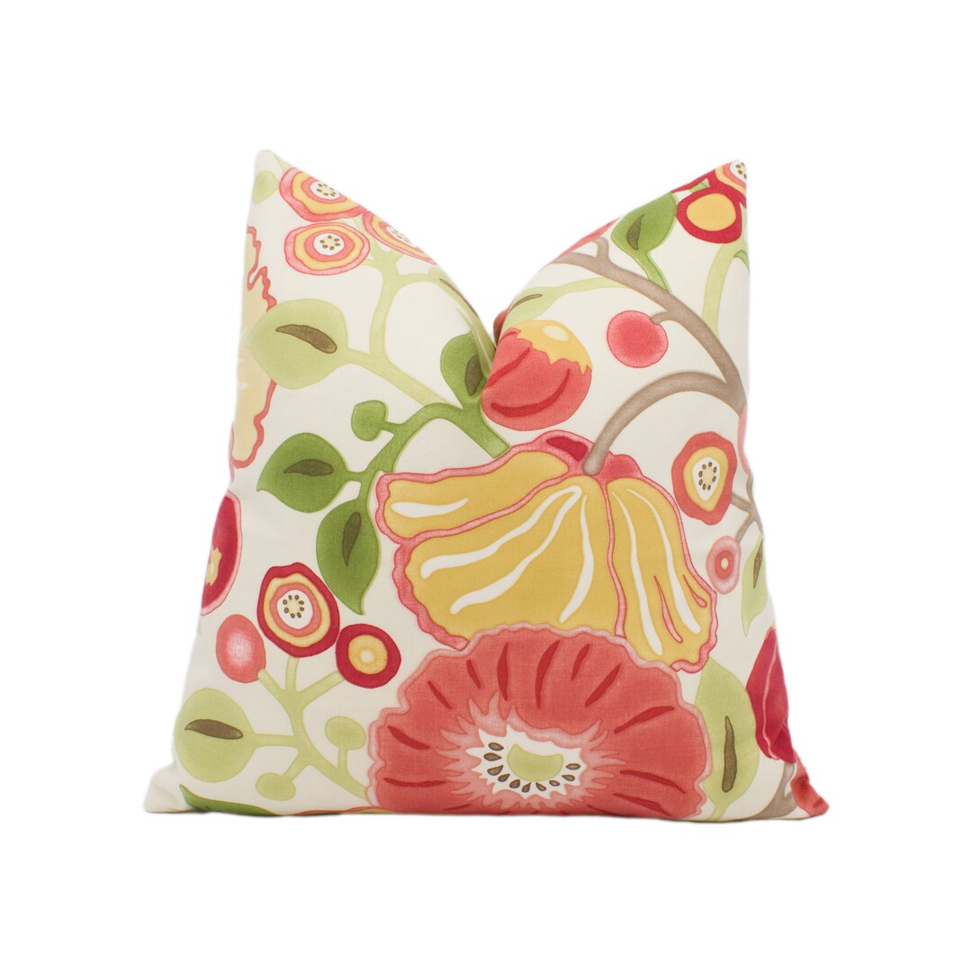 Sanderson - Tree Poppy - Tomato / Olive - Stunning Designer Cushion ...