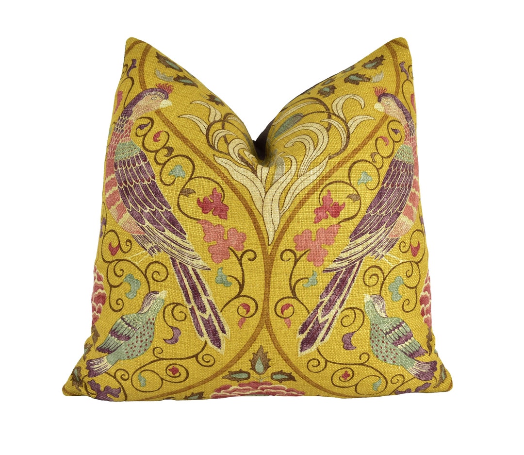 William Morris - Seasons by May - Saffron - Cushion Cover Throw Pillow ...