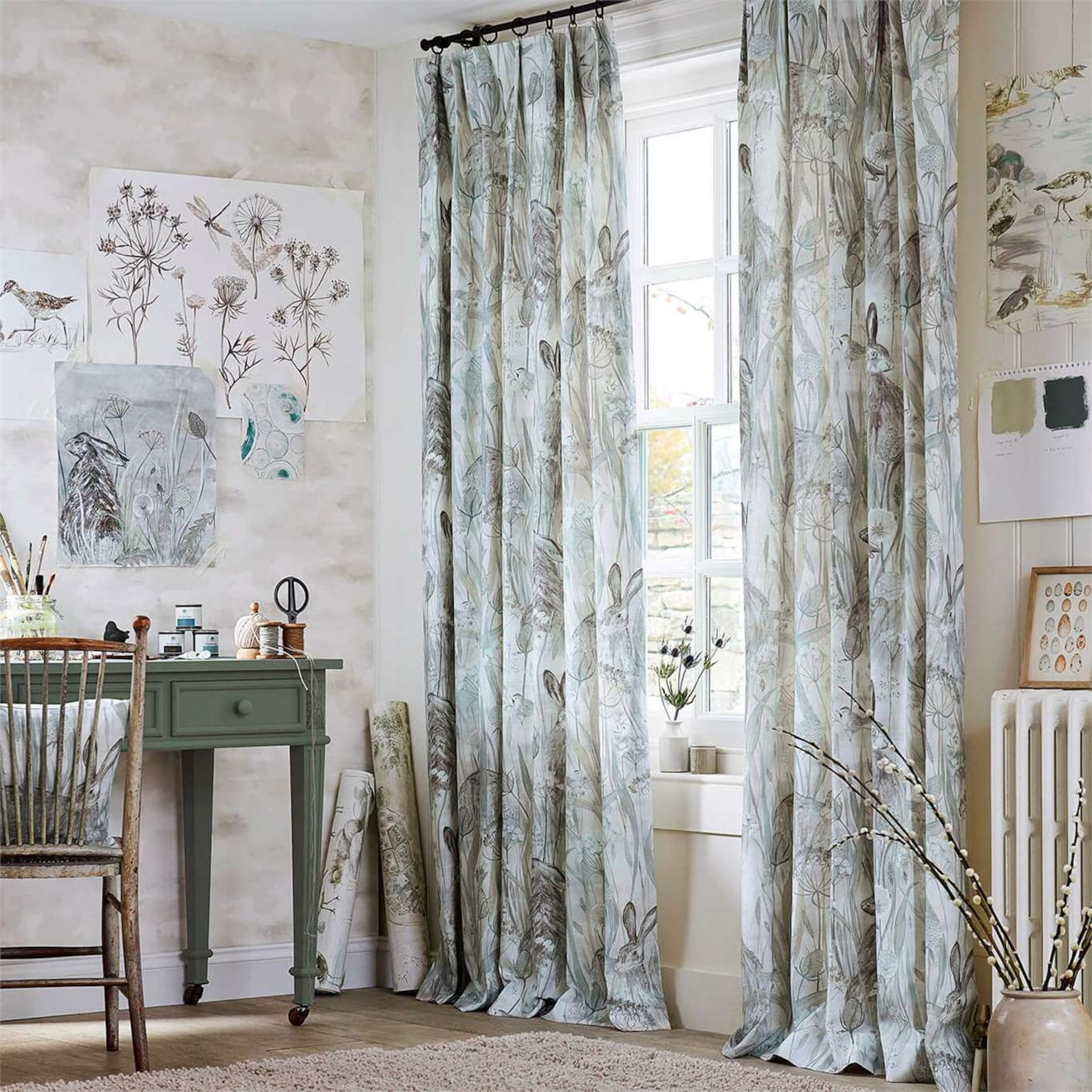 Sanderson Fabric - Dune Hares- Made to Measure Curtains + Buy by the ...