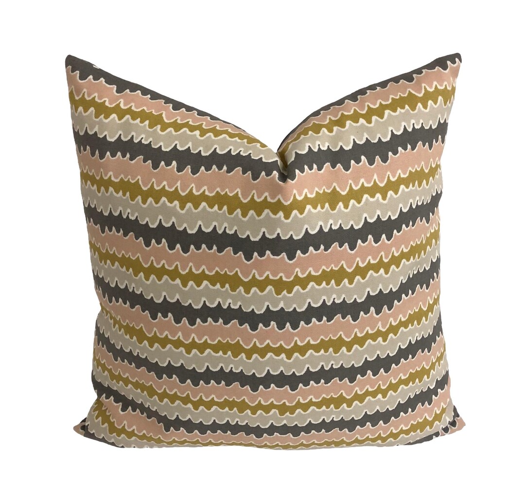 Scion - Hetsa - Parchment / Blush / Toffee - Cute Horizontal Squiggle ...