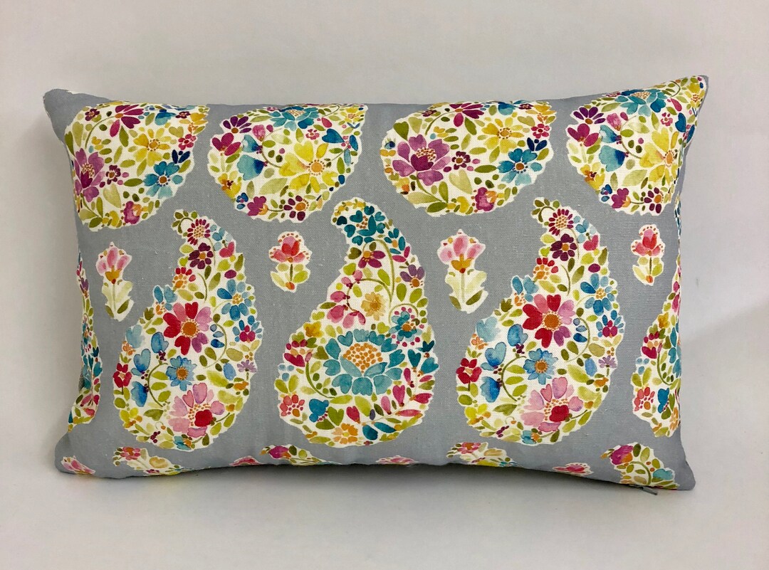 Voyage Rafiya Sea Thistle 18 X 12 Wonderfully Colourful Floral Paisley ...