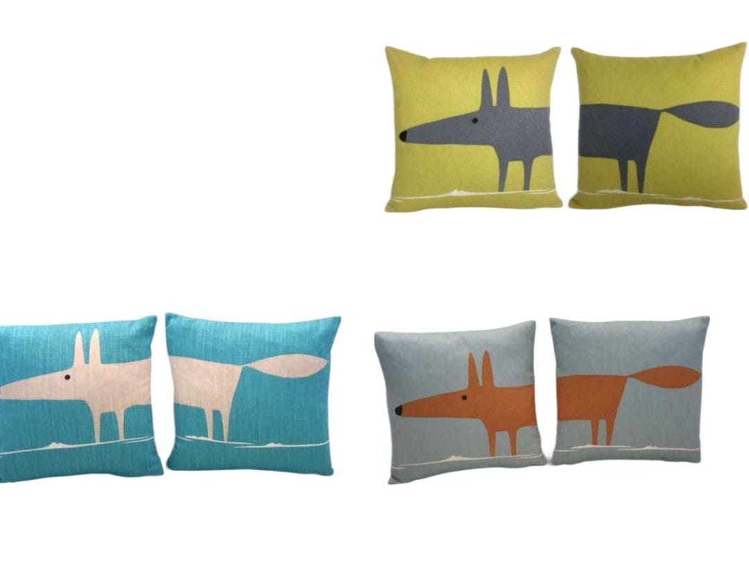 Scion - Mr Fox - Pair of 12" Double-sided Cushion Covers - 8 Colours ...