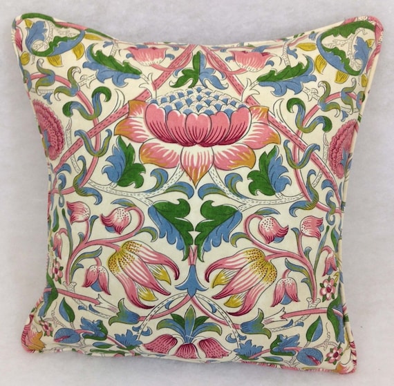 William Morris Lodden Blush / Woad Cushion Cover Throw - Etsy
