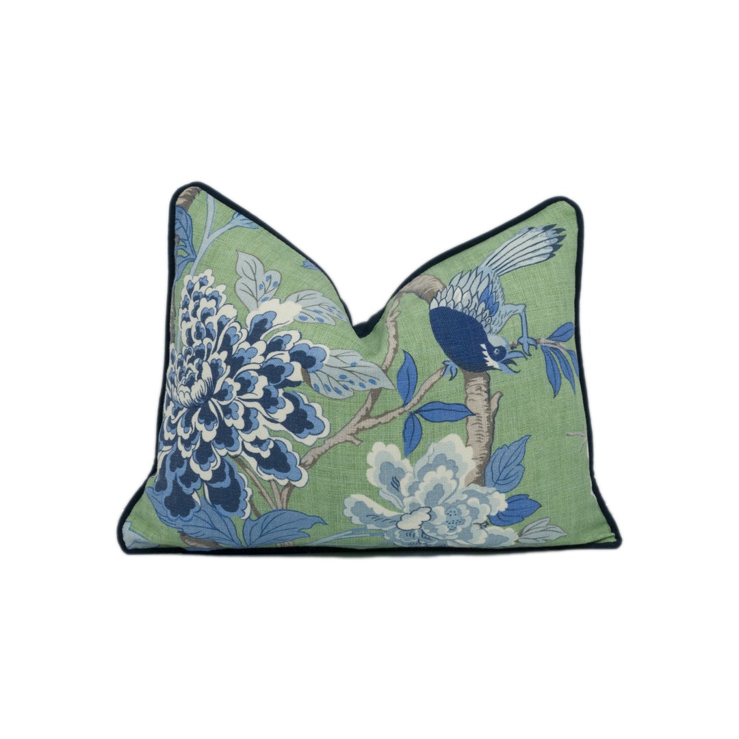 GP & J Baker - Hydrangea Bird - Emerald / Blue - Chinese Inspired ...