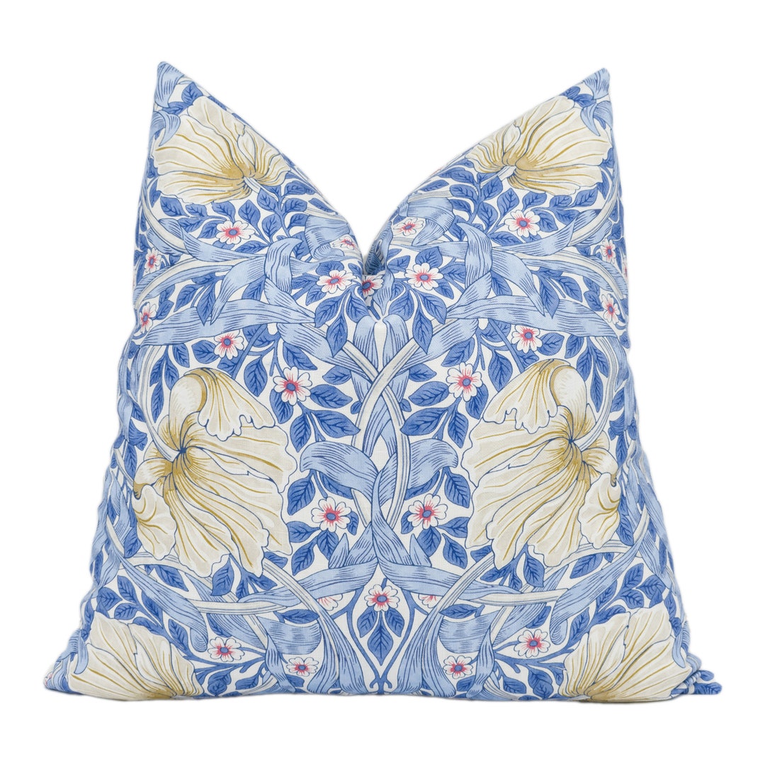 William Morris Pimpernel Woad Classic English Floral Cushion Cover ...