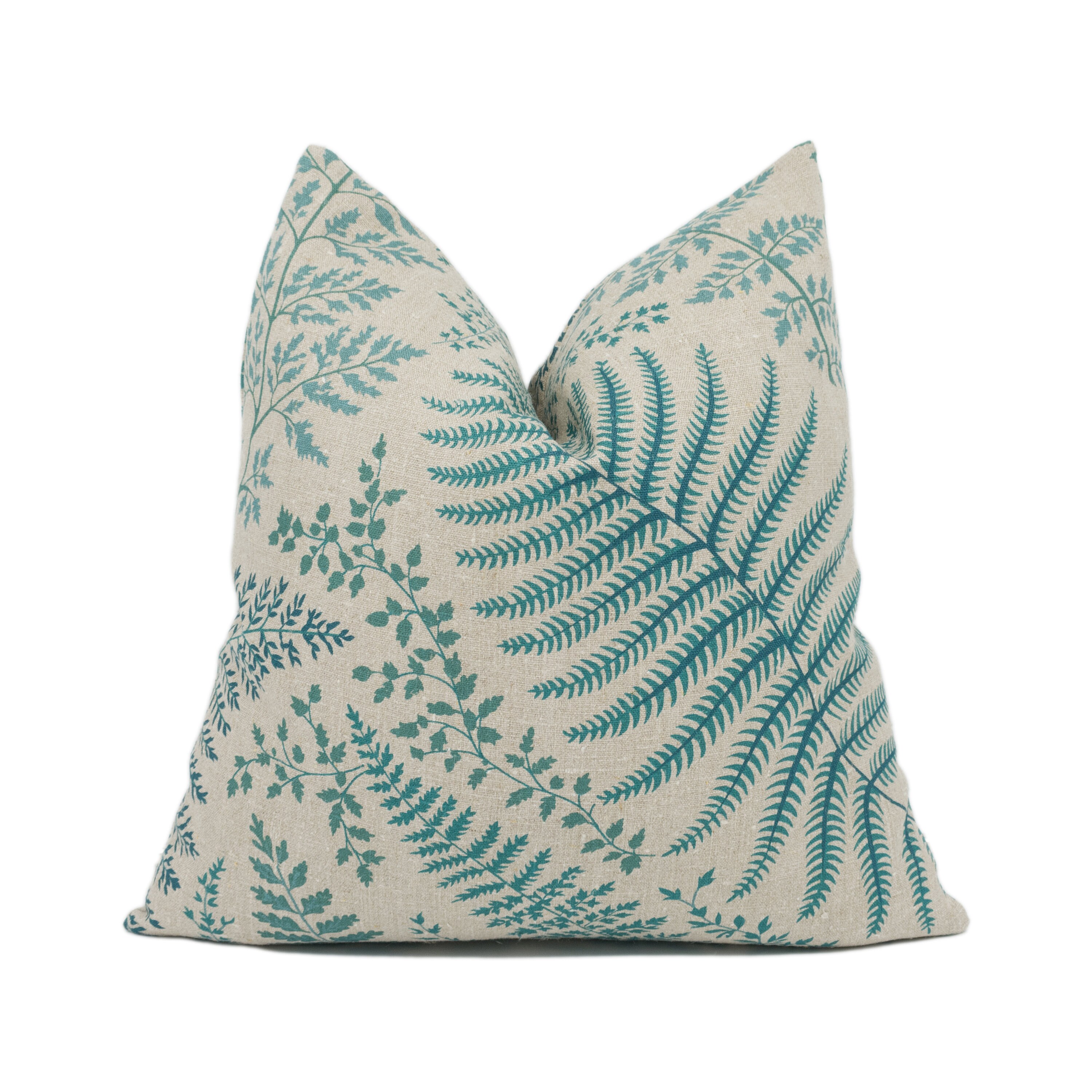Chivasso - Botanical Garden - Teal - Lush Fern Rustic Flora Cushion ...