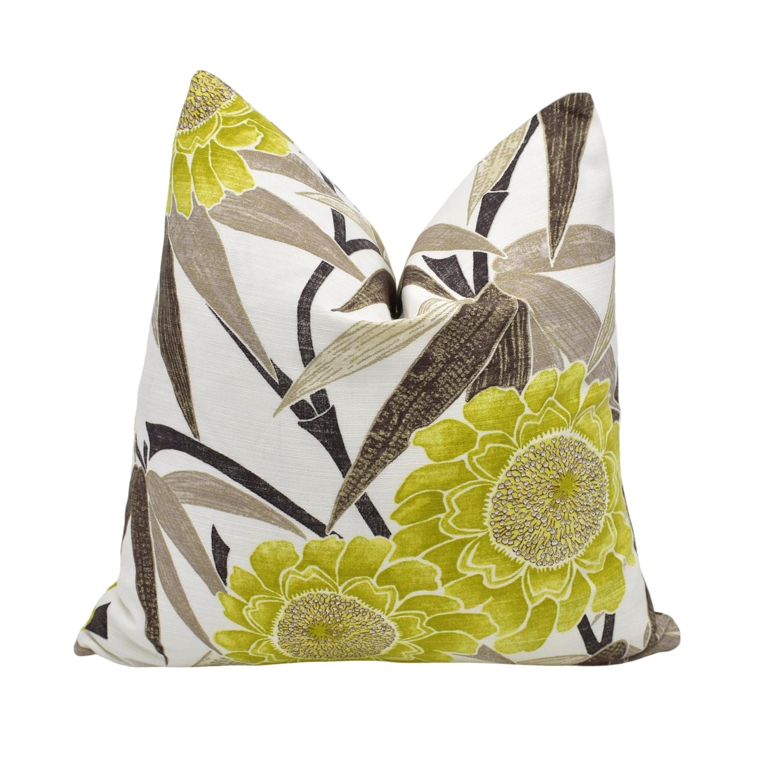 Scion - Kaito - Charcoal / Lime - Chich Metallic Floral Retro Designer ...