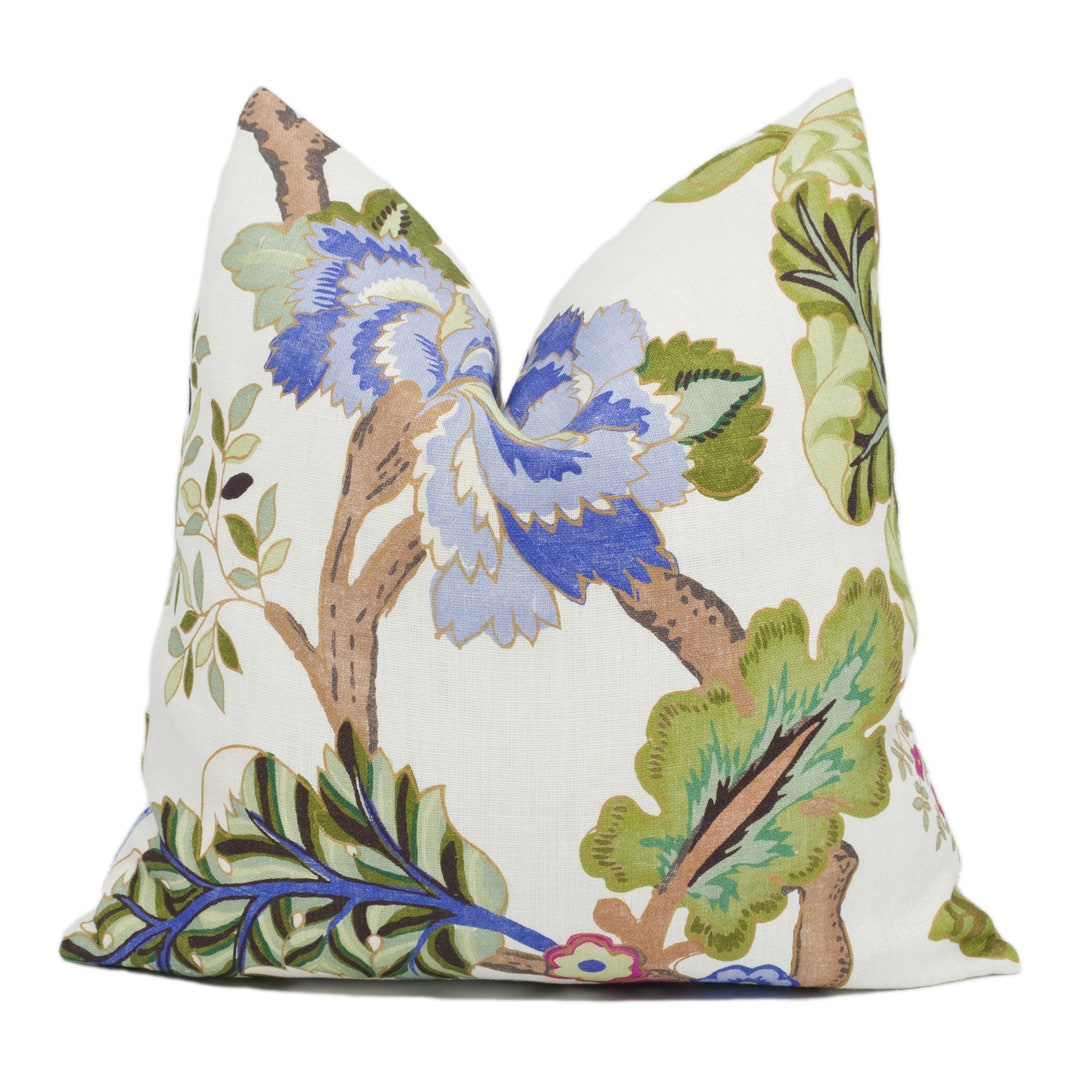 Sanderson - Fusang Tree - Peacock Blue -stunning Tree of Life Cushion ...