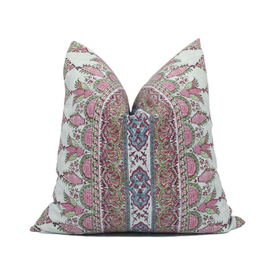 Thibaut - Akola Stripe - Raspberry and Teal - Palampore Inspired Stripe ...