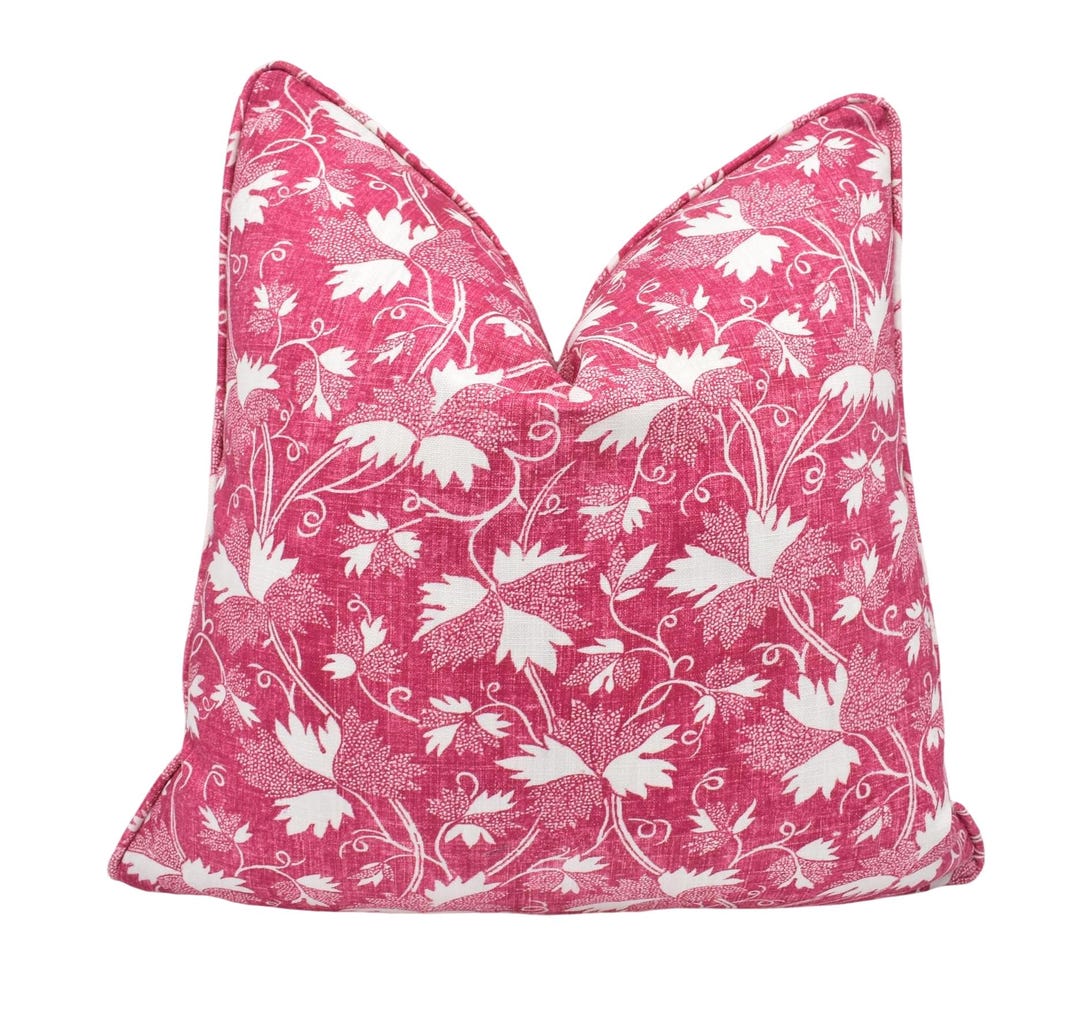 Thibaut - Chester - Raspberry - Bright Floral Indonesian Batik Inspired ...