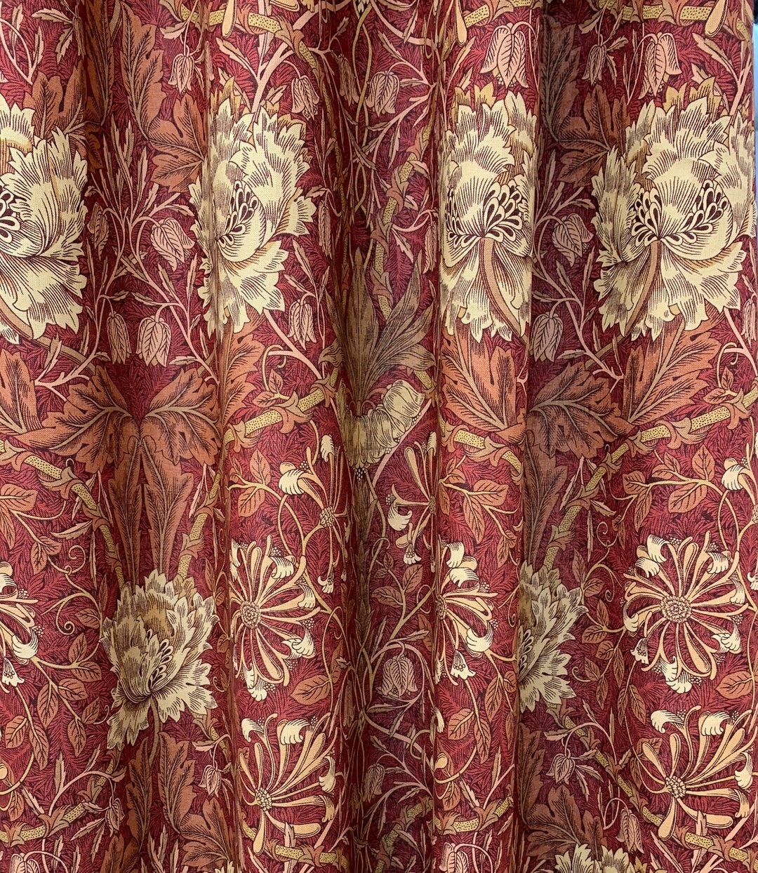 William Morris Fabric - Honeysuckle and Tulip - Brick/russet Printed ...