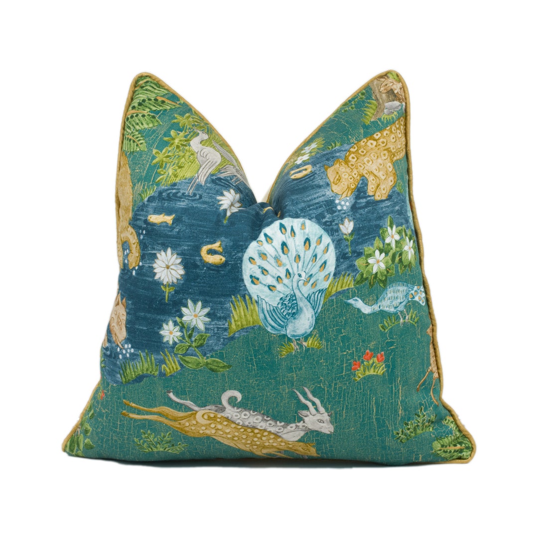Sanderson - Pamir Garden - Teal - Persian Garden Animal Kingdom Oasis ...