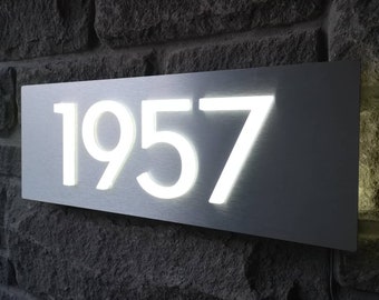 Illuminated Custom Vertical LED Address Sign Plaque With - Etsy