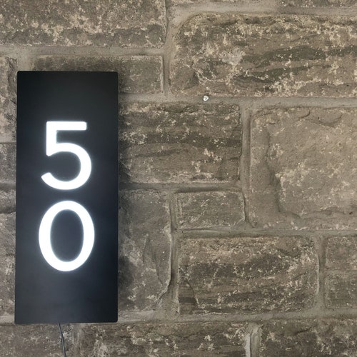 Illuminated Custom Vertical LED Address Sign Plaque With - Etsy